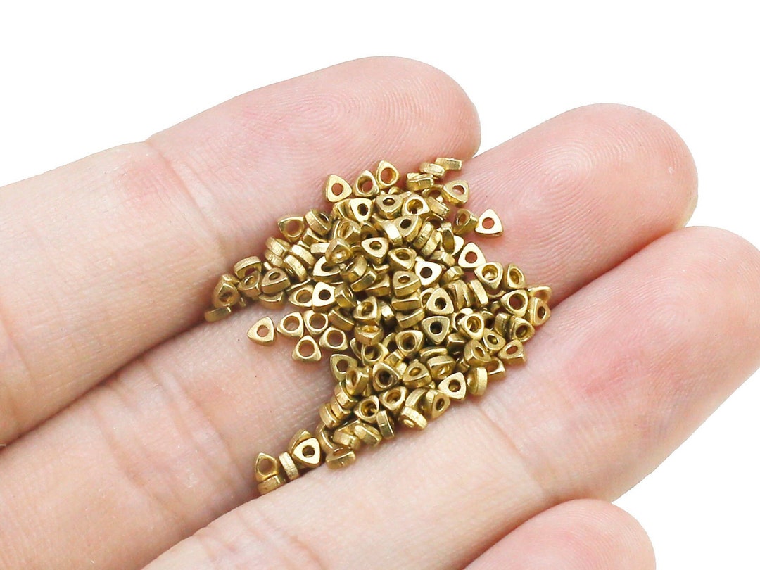 Triangle Spacer Beads, Brass Slider Beads, 2.3x1mm, 2.5x1.5mm, Raw ...