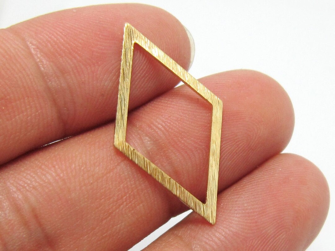 Textured Rhombus Earring Charms, Geometric Brass Charm, Earring ...