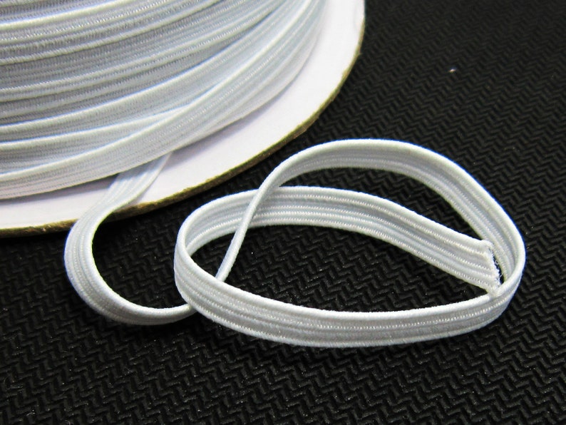4mm Flat Elastic Cord White Elastic Band Stretch Cord Braided | Etsy
