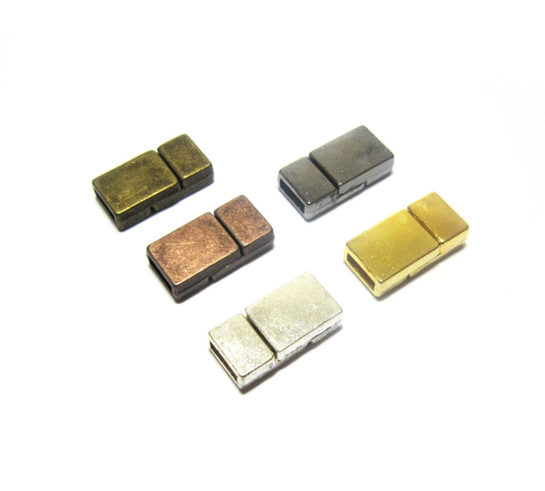 5pcs 6mm Flat Leather Clasp, Warp Leather Clasps, 6x2mm, Leather ...