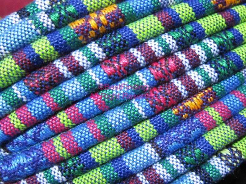 Mixed Color Round Fabric Ethnic Cord Neon Stitched Cotton Cord - Etsy