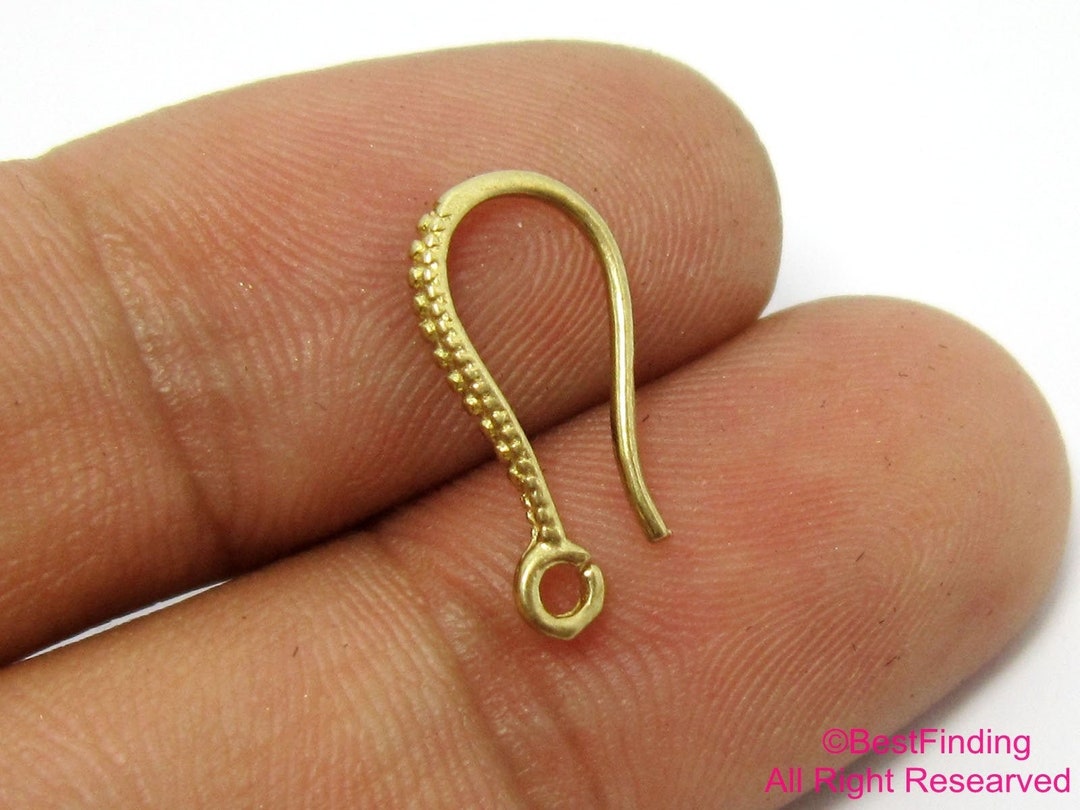 Brass Earring Wires, Spot Earring Hooks, Raw Brass Ear Wires, Earrings ...