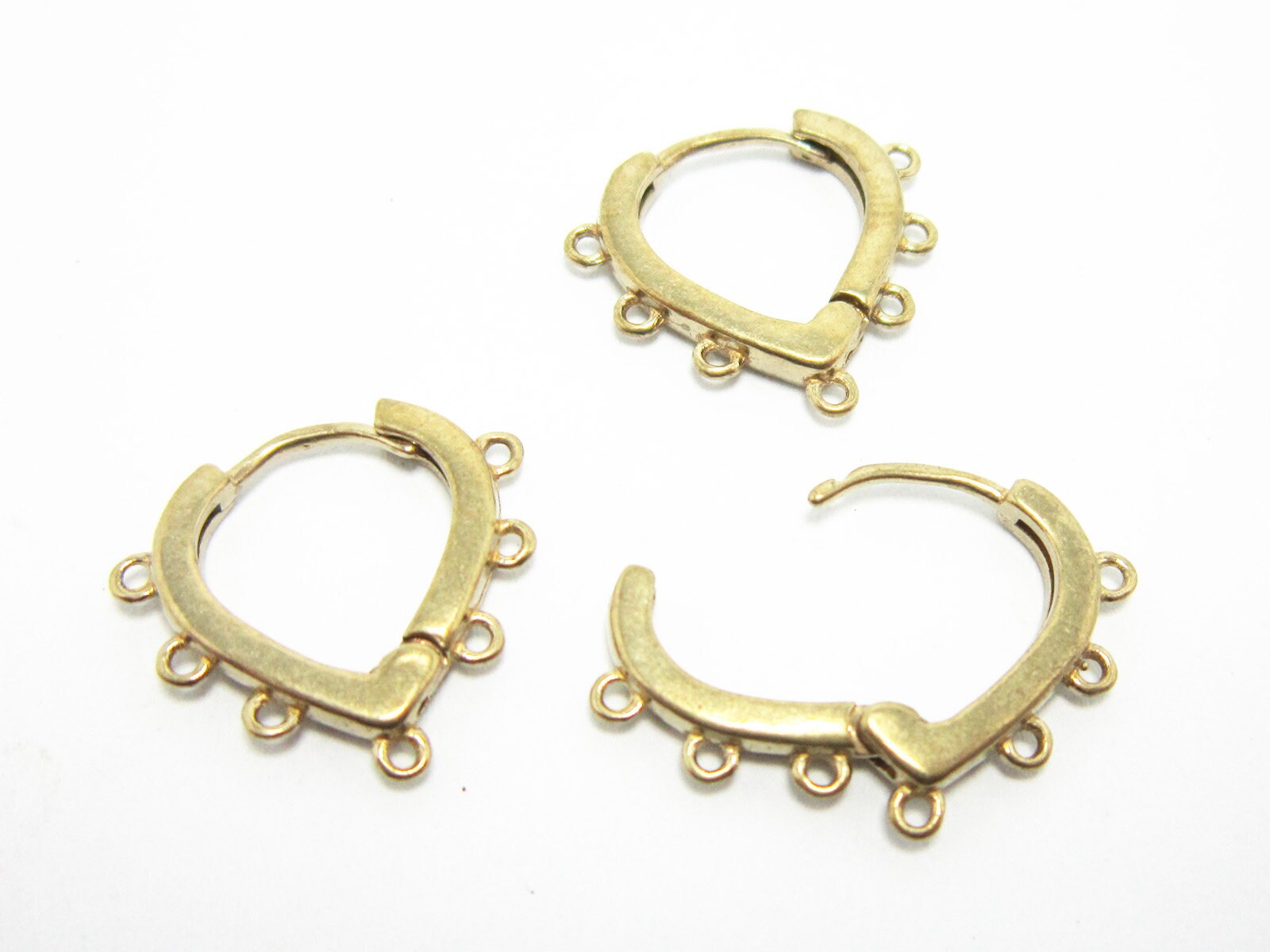 6pcs Brass Leverback Earring Clasps 7 Loops 17x15mm - Etsy UK