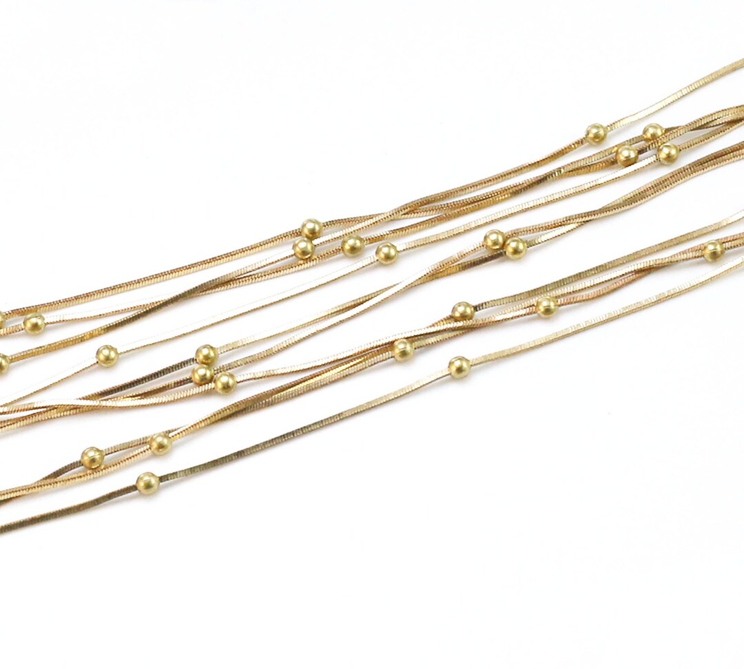 Satellite Chain, Brass Ball Chain, Square Snake Chain, DIY Jewelry ...