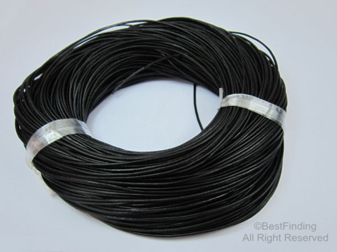 2mm Round Leather Cord, Black Leather Strips, Genuine Leather Cording ...
