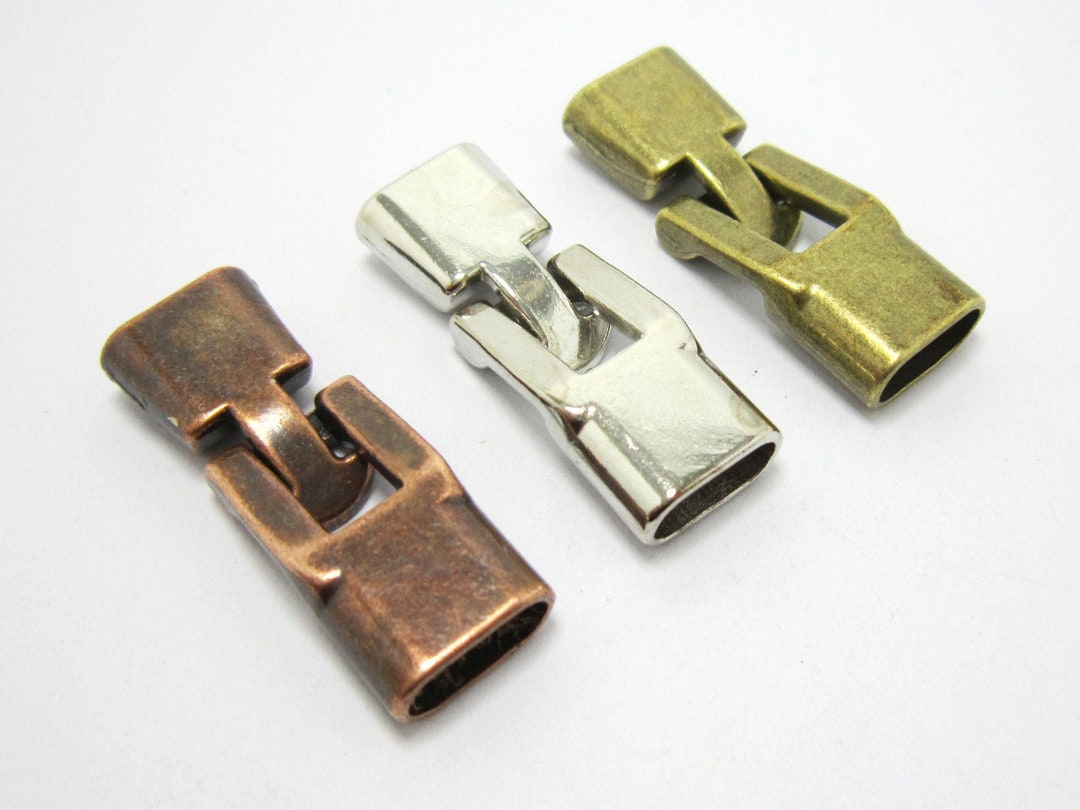 5sets Round Leather Clasp Open Hook Clasp 10.5x4.5mm Leather Bracelet ...