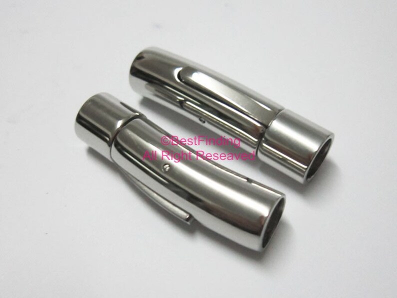 Stainless Steel Clasp Round Leather Clasp Necklace - Etsy