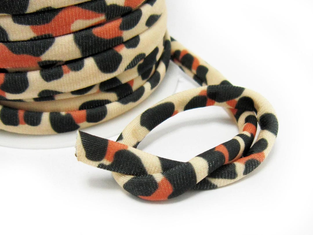 Leopard Elastic Cord, Soft Spandex Strips, 5mm Stitched Elastic Cord ...