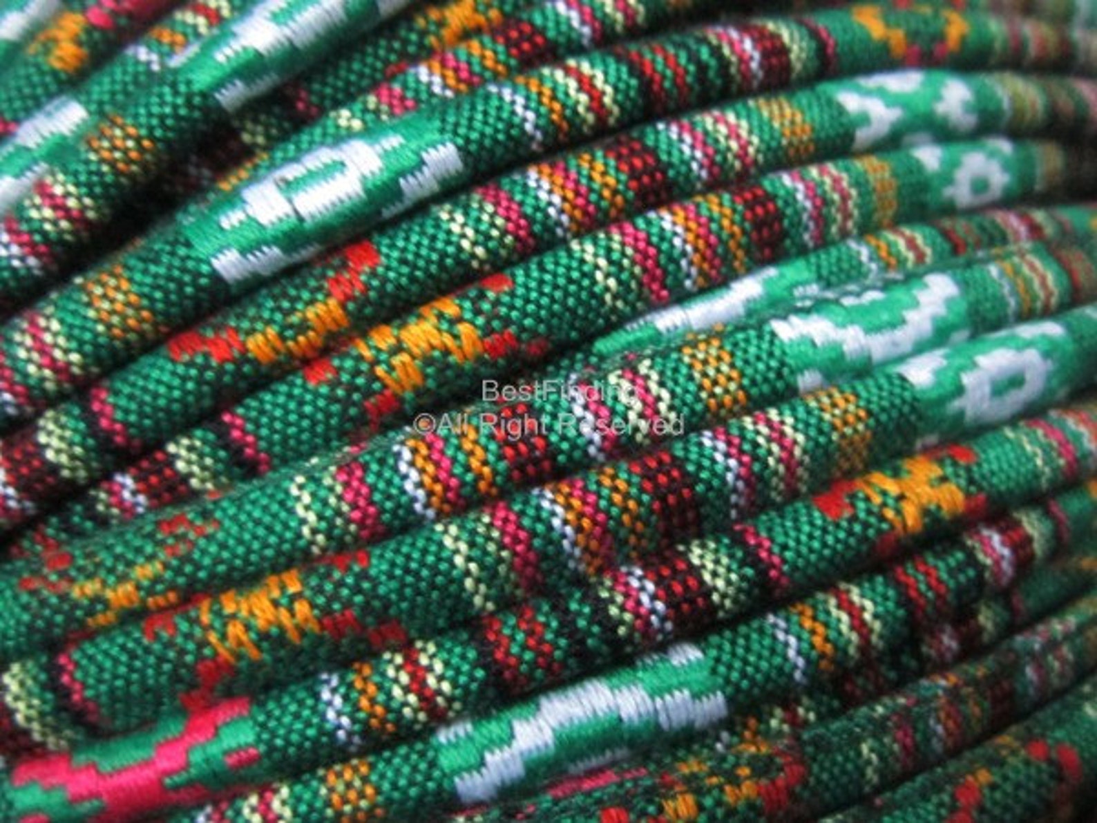 Fabric Ethnic Cord Dark Green Cotton Textile Wrap Cord - Etsy