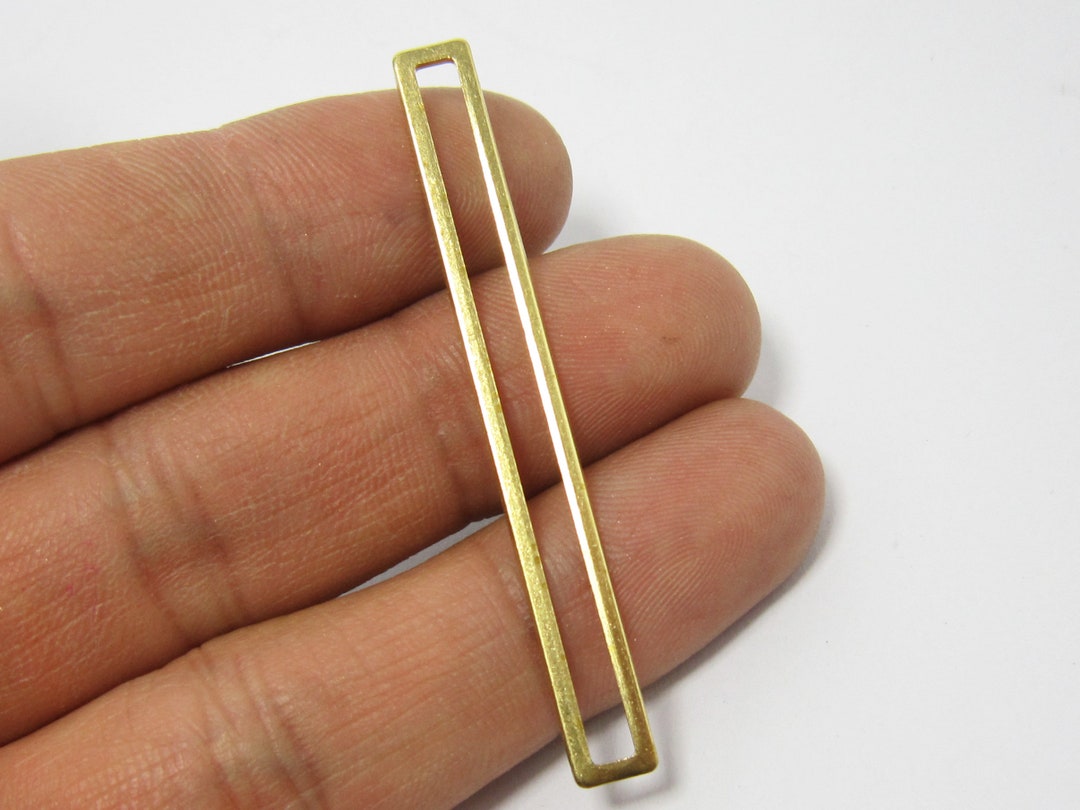 Brass Rectangle Pendant 56x6x1mm Brass Earrings Connect - Etsy