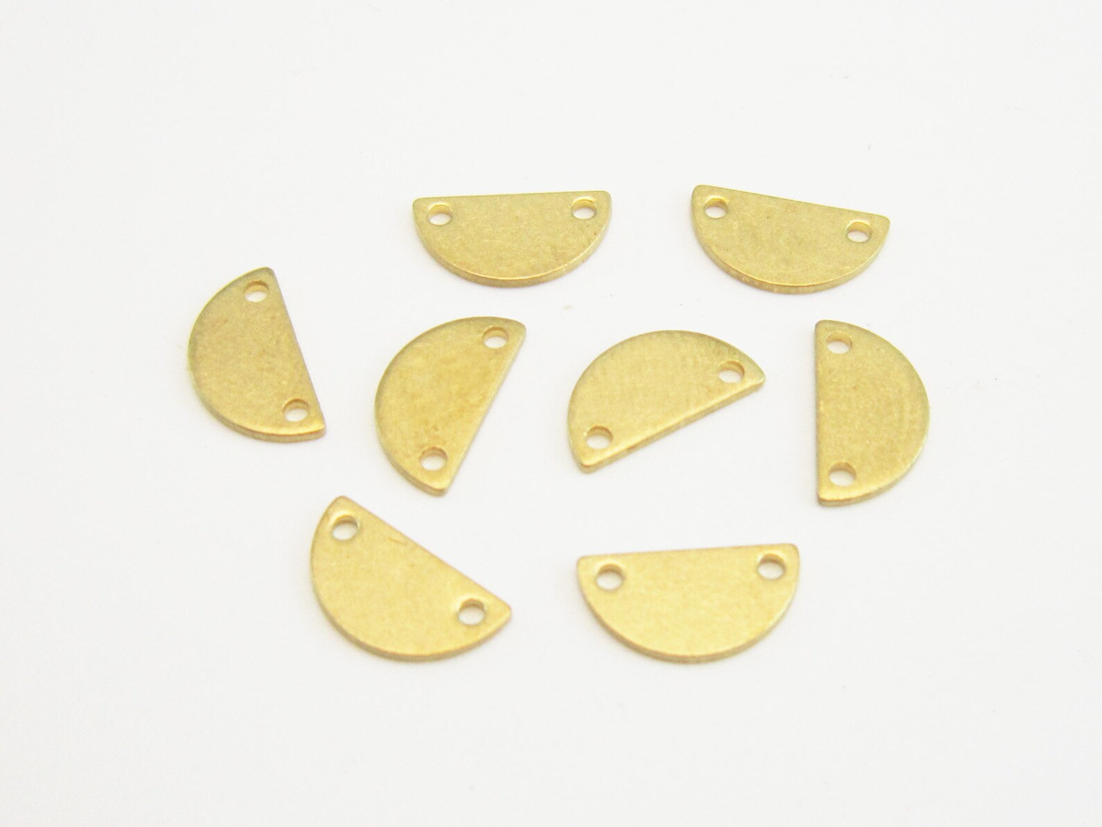 Half Round Brass Connector, Semi Circle Earring Charms, Earring Finding ...
