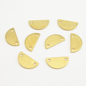 Half Round Brass Connector, Semi Circle Earring Charms, Earring Finding ...
