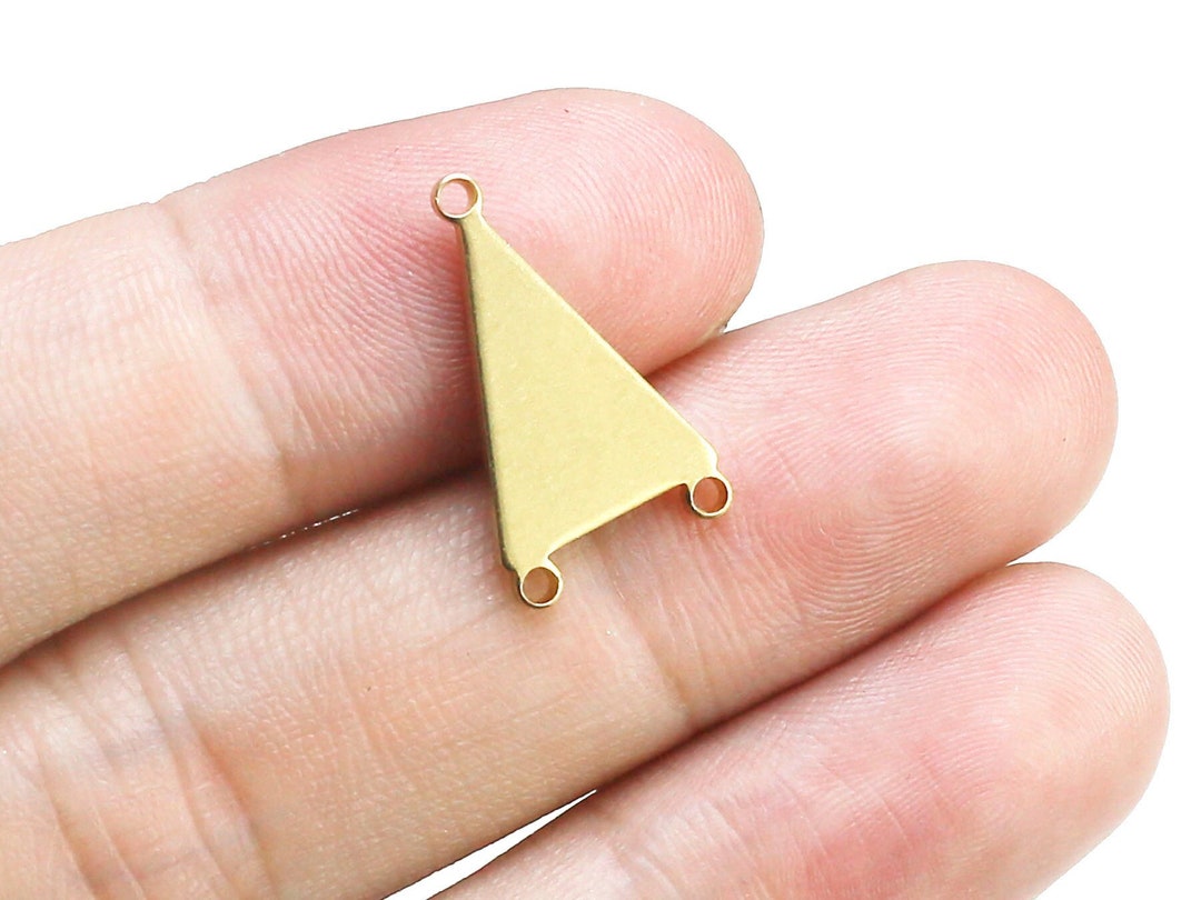 Triangle Brass Connector, Triangle Earring Charms, Link Chain Connector ...