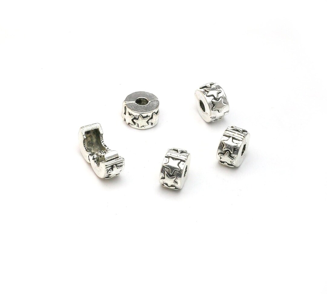 Stopper Beads, Star Symbol Round Beads, Clip Lock Beads, European ...