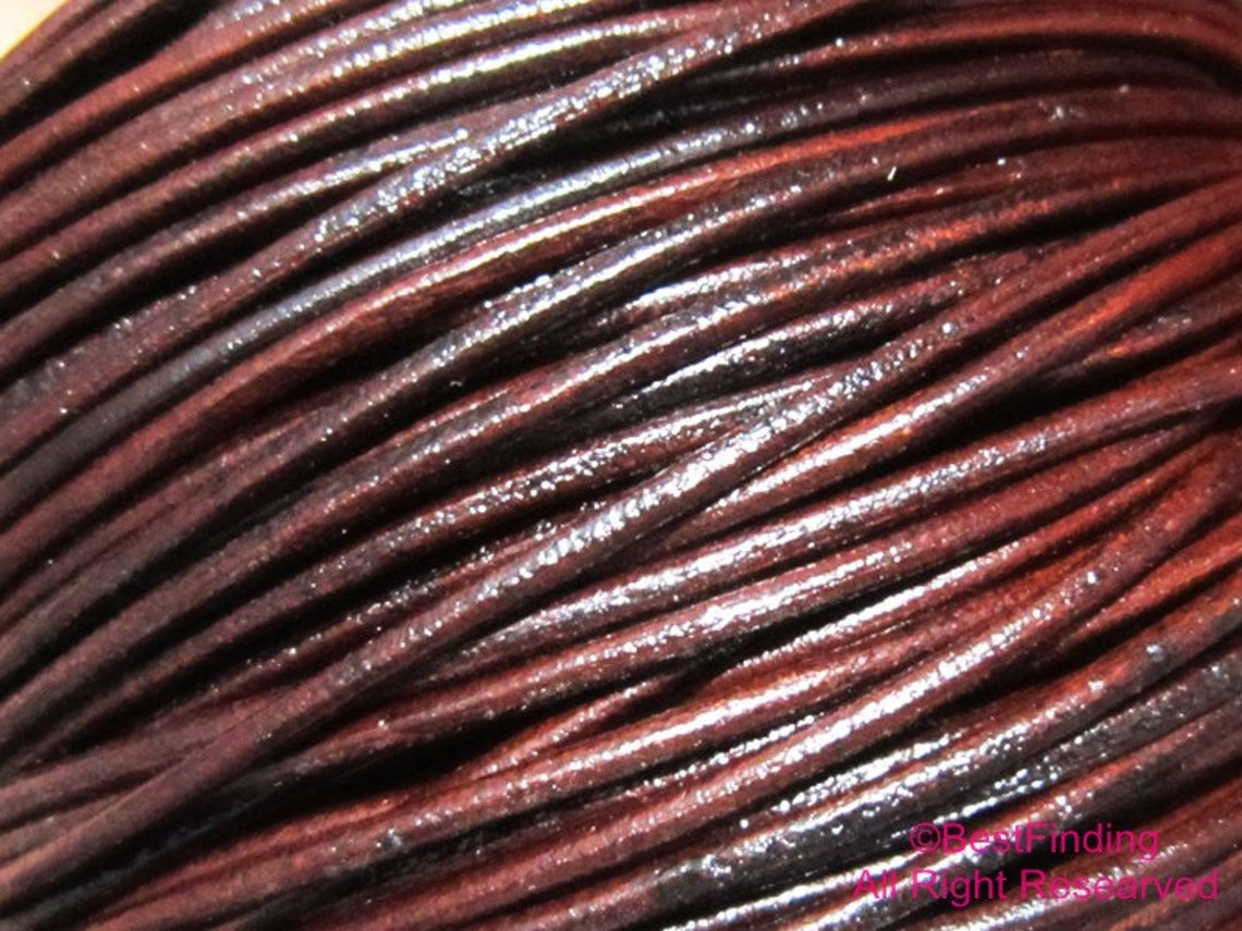 Distressed 2mm Round Leather Strips 2mm Round Leather Cord | Etsy