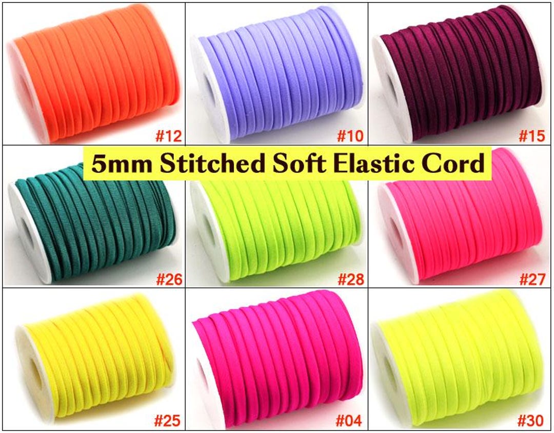 Soft Elastic Cord, 5mm Stitched Nylon Cord, Spandex Fabric Strips ...