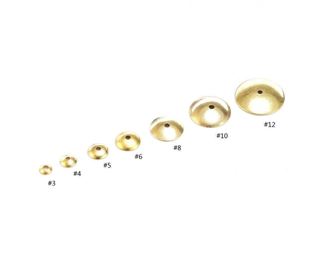 Brass Bead Caps, Round End Caps, Rondelle Spacers, 8x2.6mm, 5.6x1.3mm ...