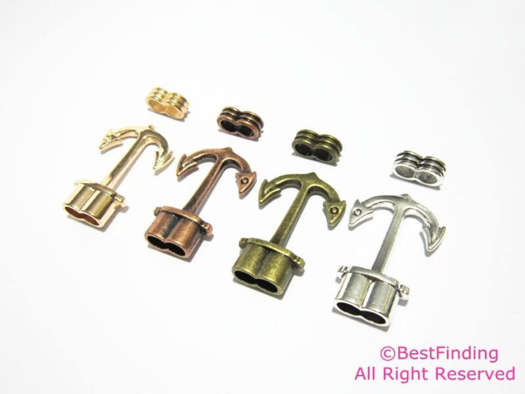 3sets Anchor Hook Clasp, Open Hook Clasps, 5mm Round Leather Clasp ...