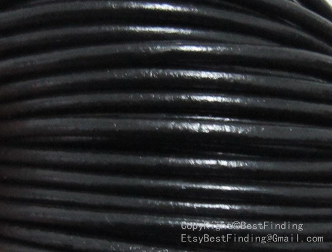 3mm Leather Cord 3mm Round Leather Cord Black Genuine Leather - Etsy