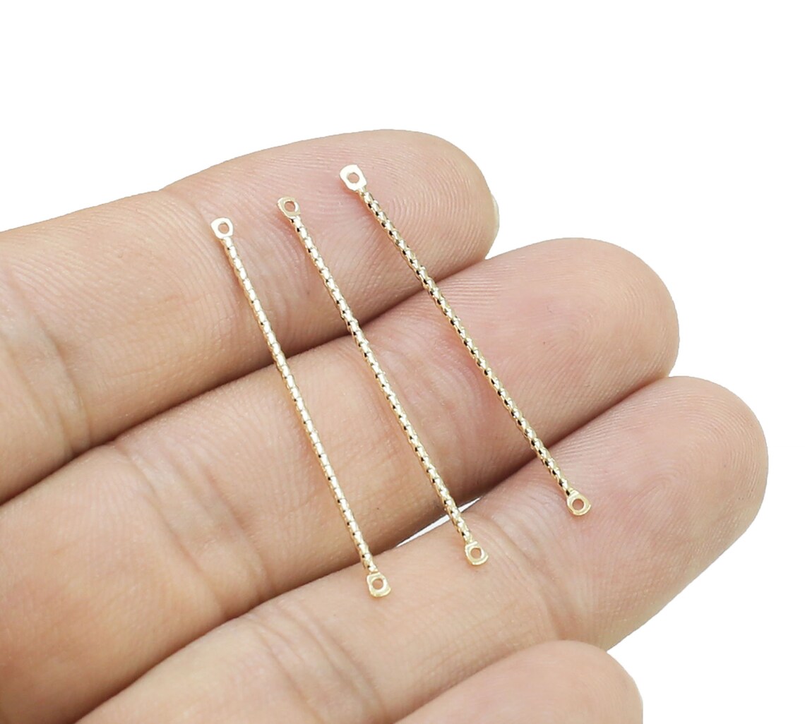 Faceted Stick Connector, Round Stick Charm, Wire Stick Charm, Gold ...
