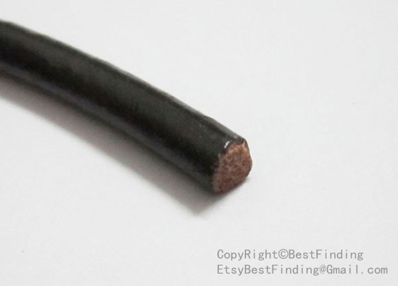 6mm Genuine leather cord Black 6mm Round cow leather | Etsy