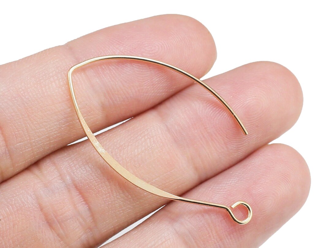 Long Ear Wires Brass Earring Wires Earring Hooks Gold Tone - Etsy