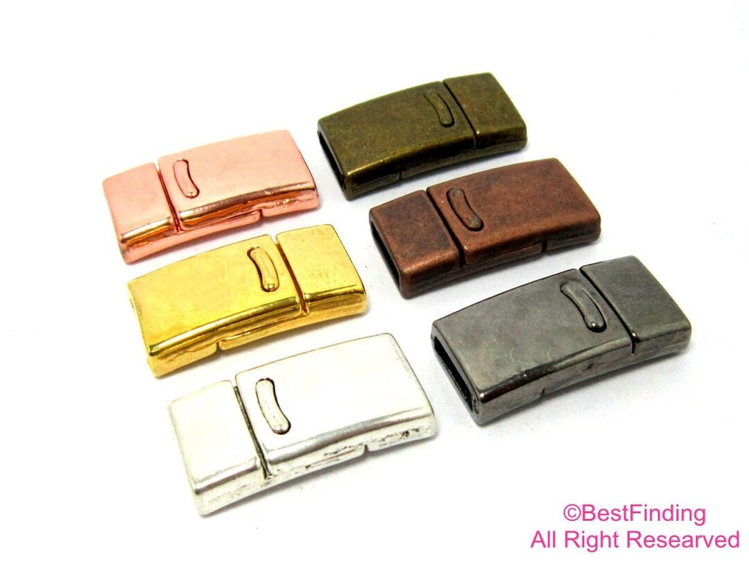 3pcs Magnetic Clasps, 10mm Flat Leather Clasp, 10x2mm, Leather Bracelet ...