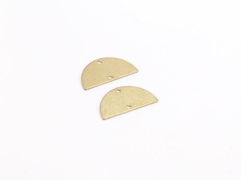 Half Round Brass Connector, Geometric Earring Findings, Semi Circle ...