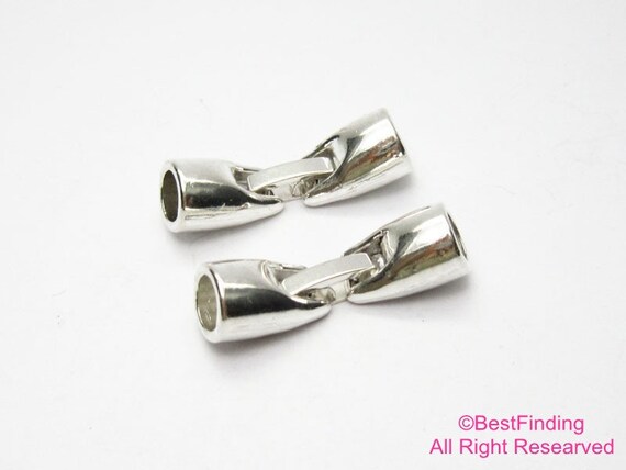 5pcs Round Leather Clasp 6mm Clip Clasps Silver Tone Bracelet - Etsy