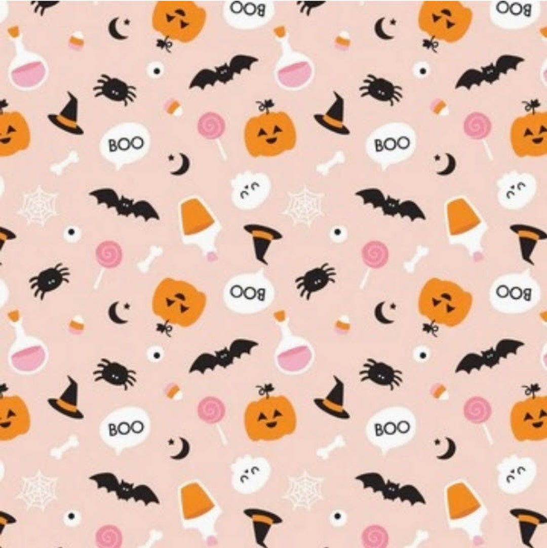 Hey Boo Collection - Spooky Season - Fabric by the Yard Blush - Etsy