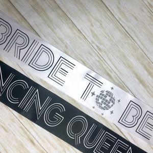 Bachelorette Party Disco Themed Sash / Dancing Queen/ Gift / Disco Ball ...