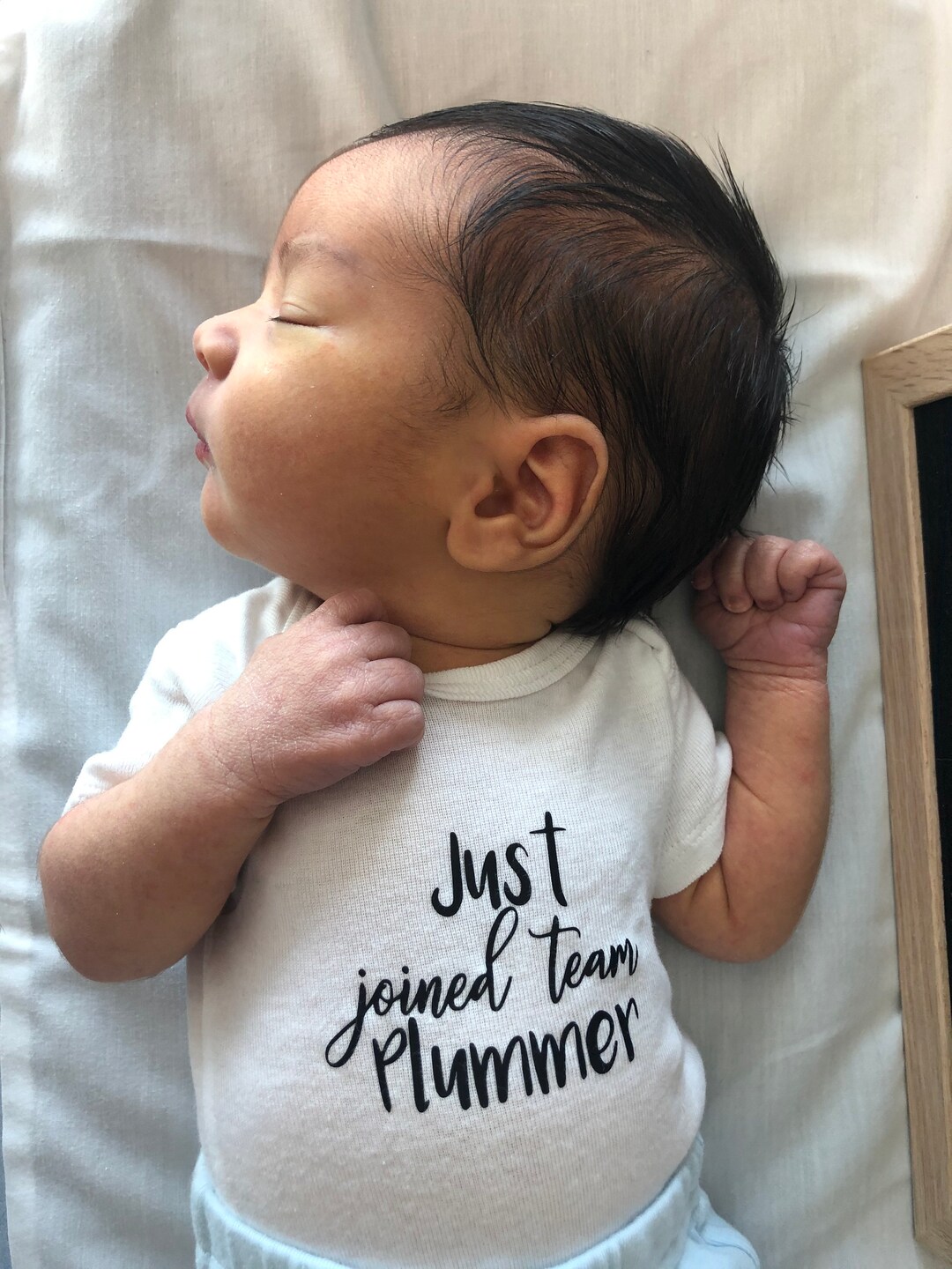 Custom Newborn Outfit / Just Joined Team (your Last Name) / Baby Shower ...