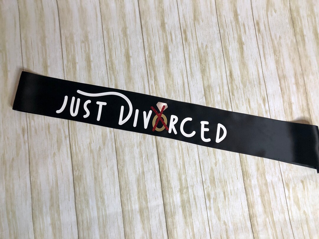 Just Divorced Party Black Satin Sash / Gift / Favor / Party Decor ...