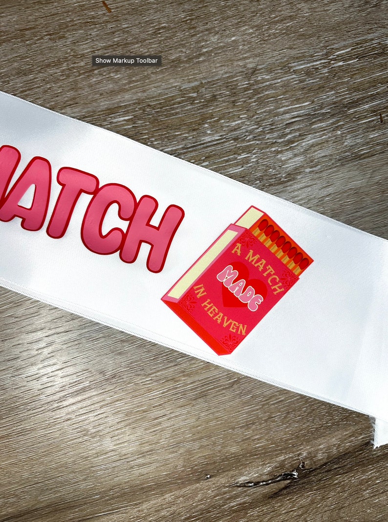 Perfect Match Bachelorette Party Sash / Gift / Bride to Be / Bridal ...