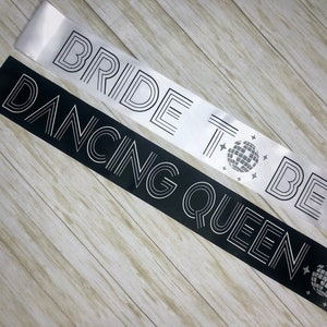 Bachelorette Party Disco Themed Sash / Dancing Queen/ Gift / Disco Ball ...