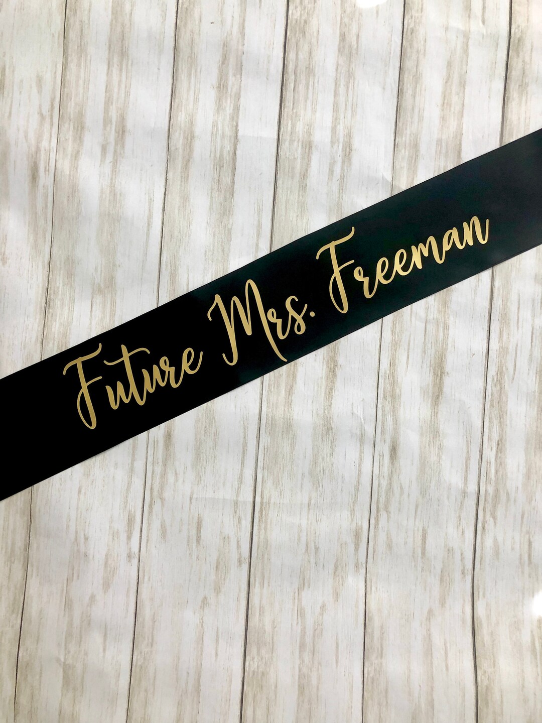Custom Bachelorette Party Sash/ Black With Gold Writing / Future Mrs ...