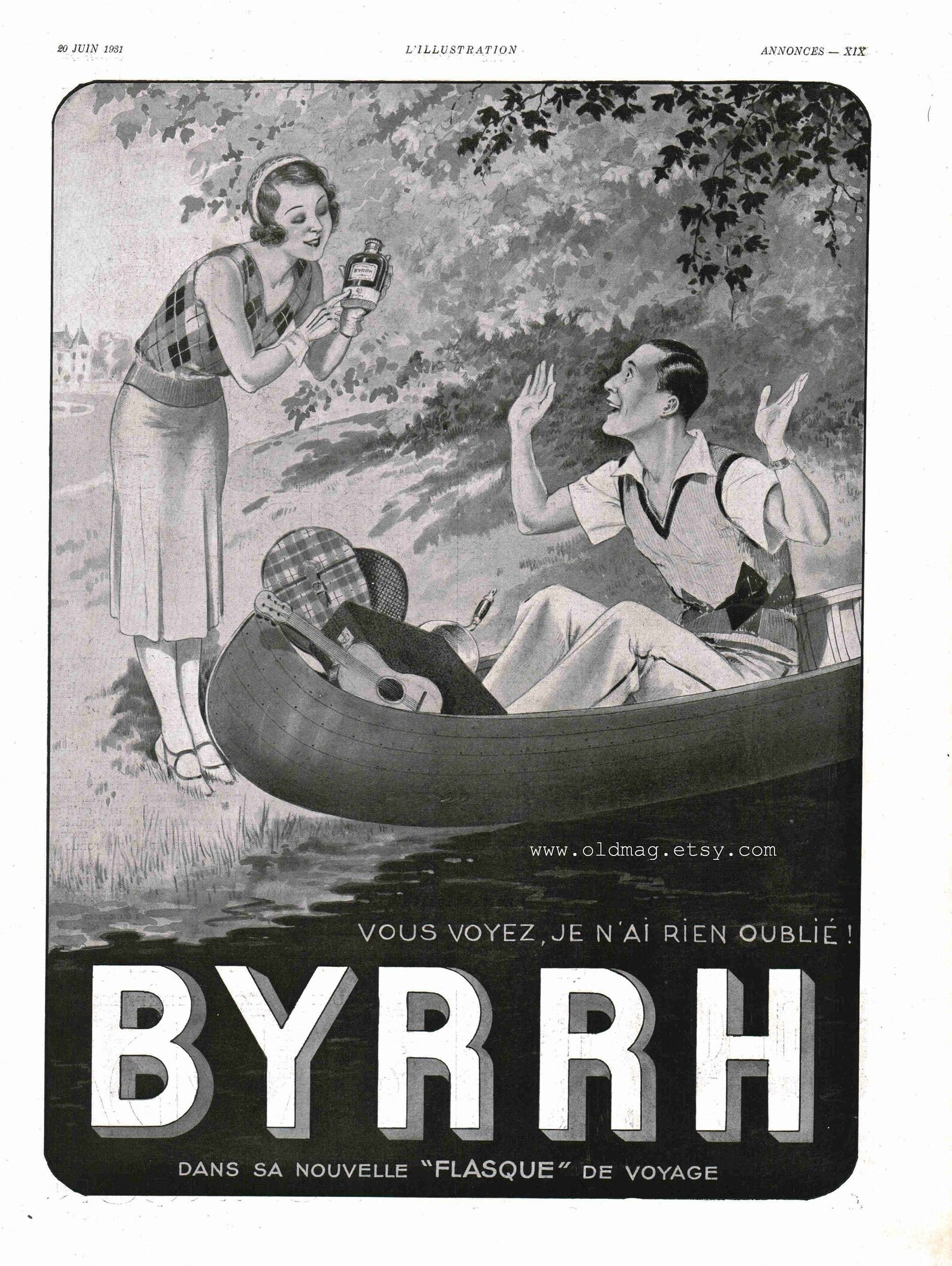 Byrrh French Aperitif Vintage Poster, 1931 Drink Illustration. Original ...