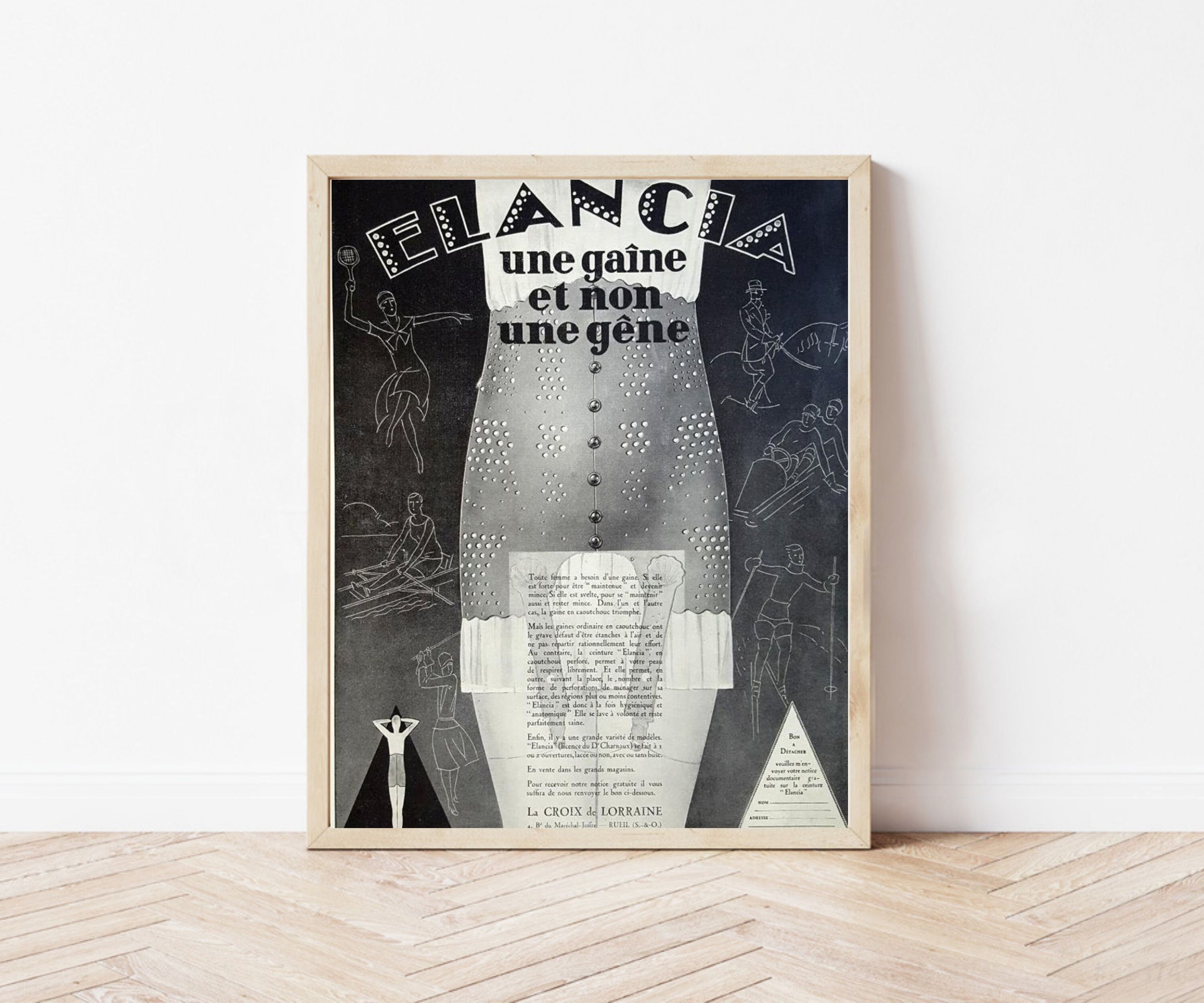 Elancia Corset Lingerie Vintage Advertising Print, French Magazine Ad ...