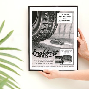 Englebert Car Tires / Celtique Cigarettes, Double-sided Vintage Poster ...