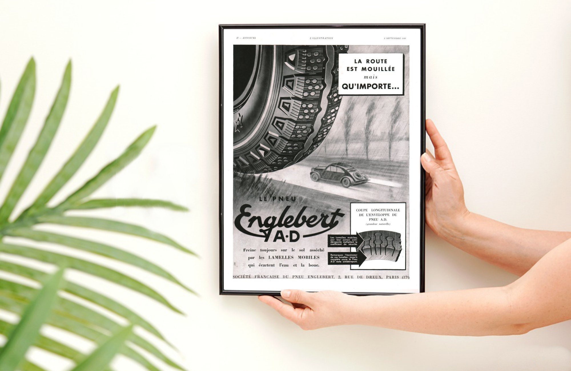 Englebert Car Tires / Celtique Cigarettes, Double-sided Vintage Poster ...