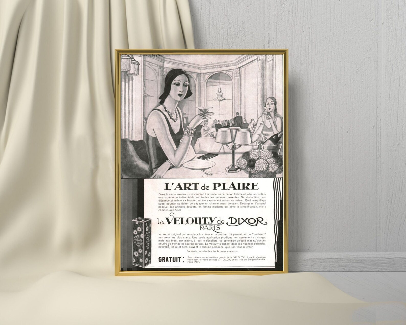 La Velouty De Dixor Make up / Frigeco Thomson Vintage Poster. 1930 Art ...