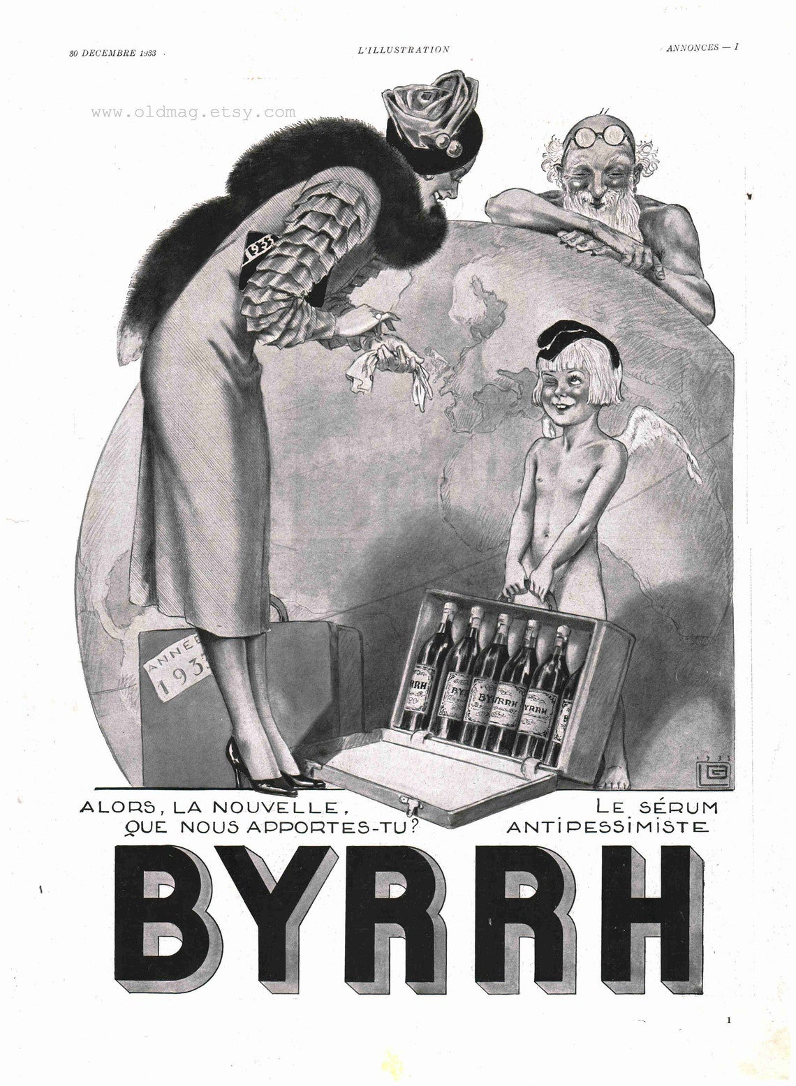 Byrrh French Aperitif Vintage Poster, 1933 Drink Illustration Print to ...
