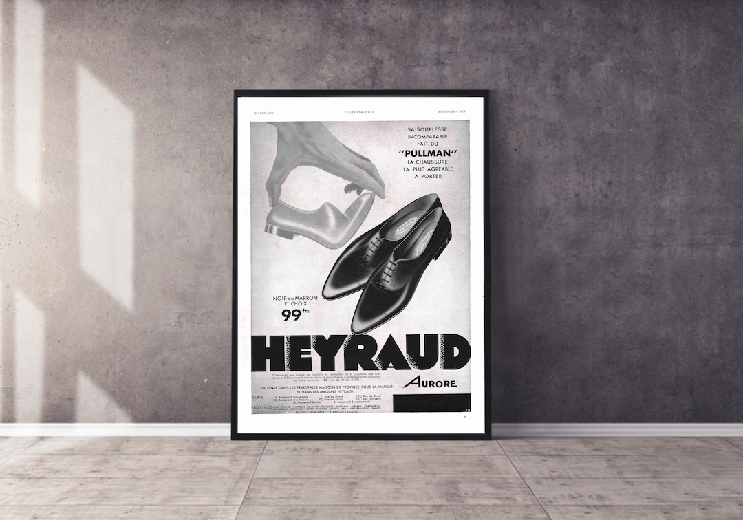 Cozy and Flexible Heyraud Leather Shoes Wall Art Vintage - Etsy