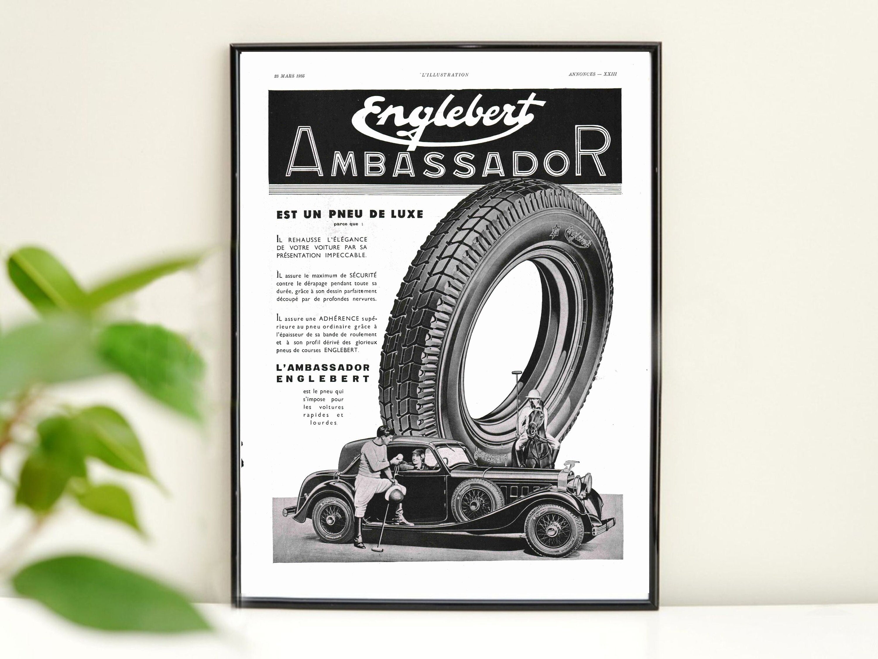 Englebert Ambassador Car Tires Vintage Poster 1935 Ad Print - Etsy