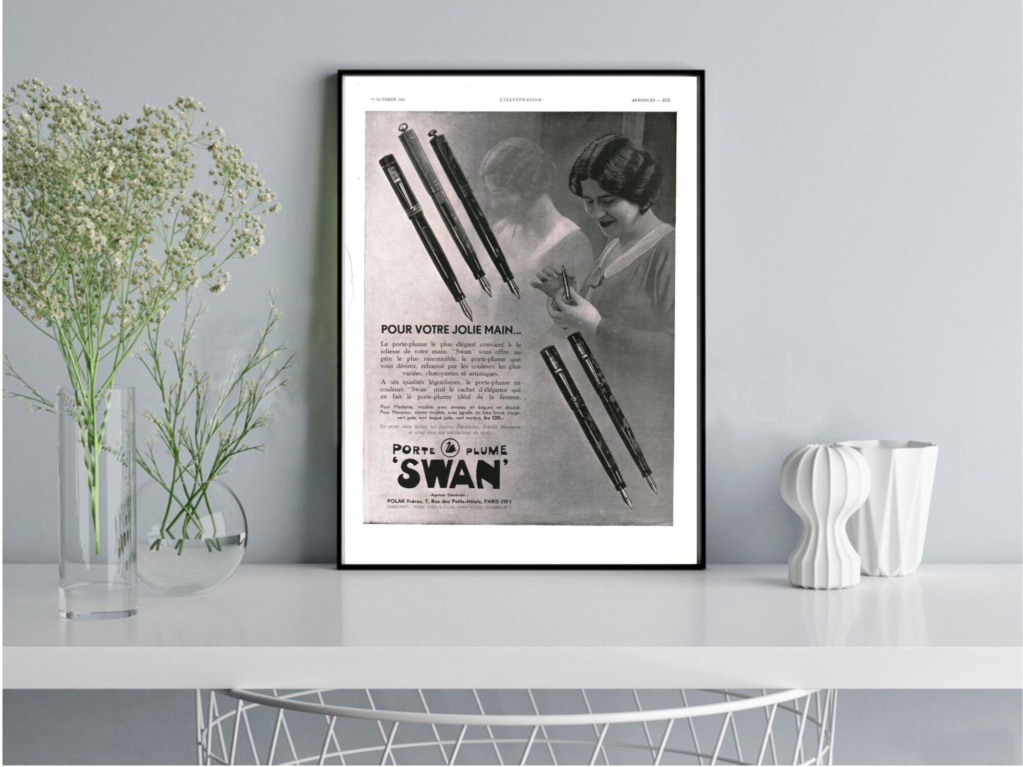 Swan Fountain Pen / Eau De Cologne D'orsay Double Sided - Etsy