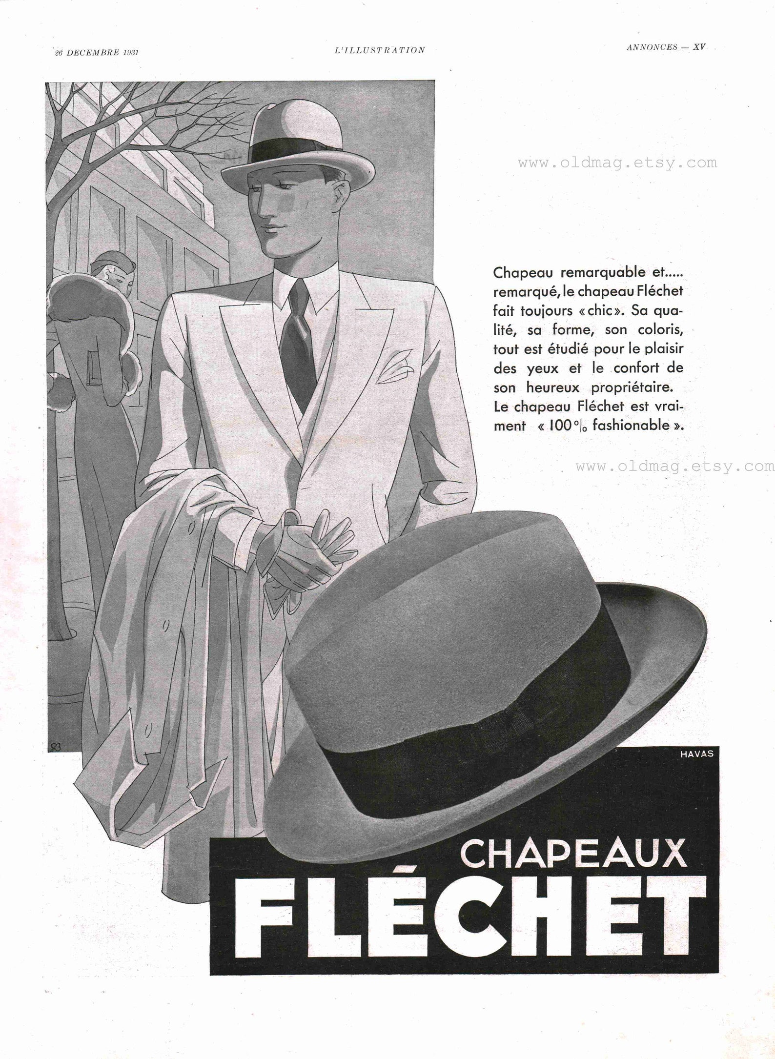 Aurora Edacoto Fountain Pen / Flechet Hats, Double-sided Vintage Poster ...