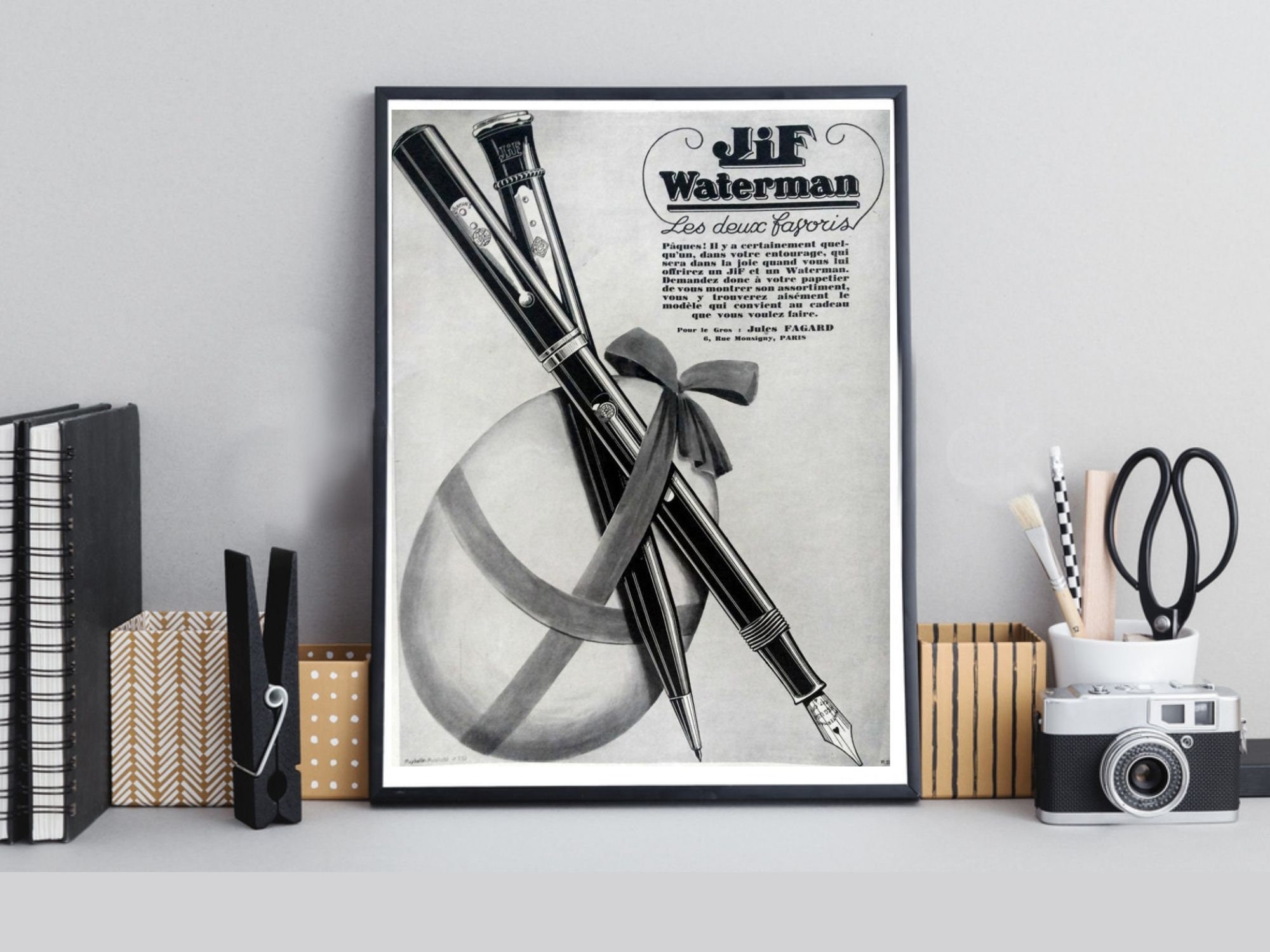 Jif Waterman Fountain Pen Poster, Original Advertising Page, French ...