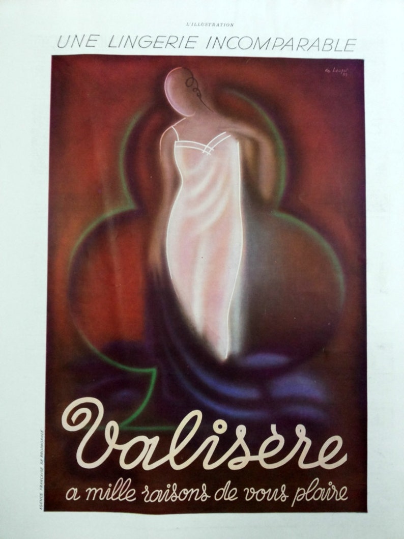 Valisere lingerie vintage advertising print French ad | Etsy