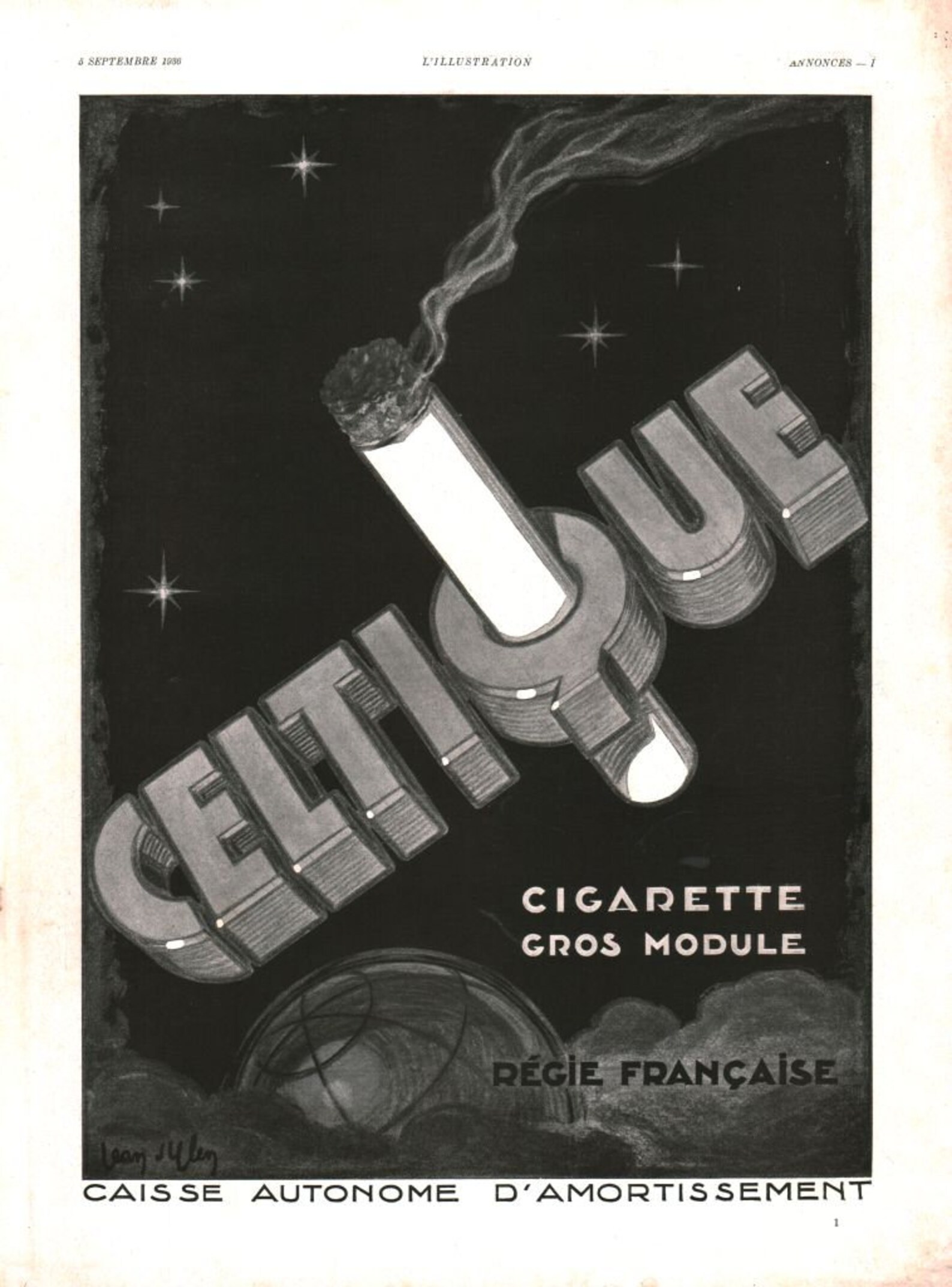 Englebert Car Tires / Celtique Cigarettes, Double-sided Vintage Poster ...