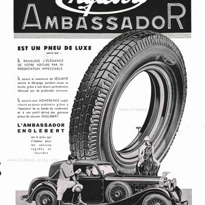 Englebert Ambassador Car Tires Vintage Poster 1935 Ad Print - Etsy
